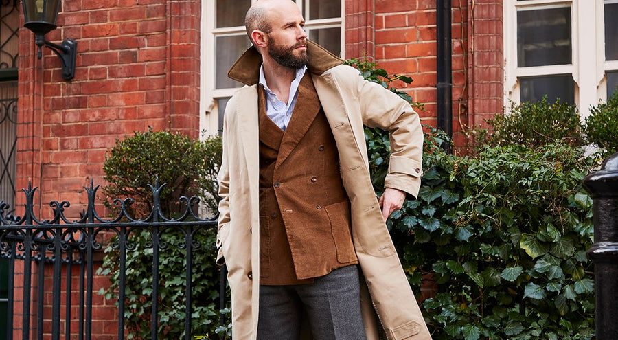 Simon Crompton on the Drake's Raincoat – Drakes US