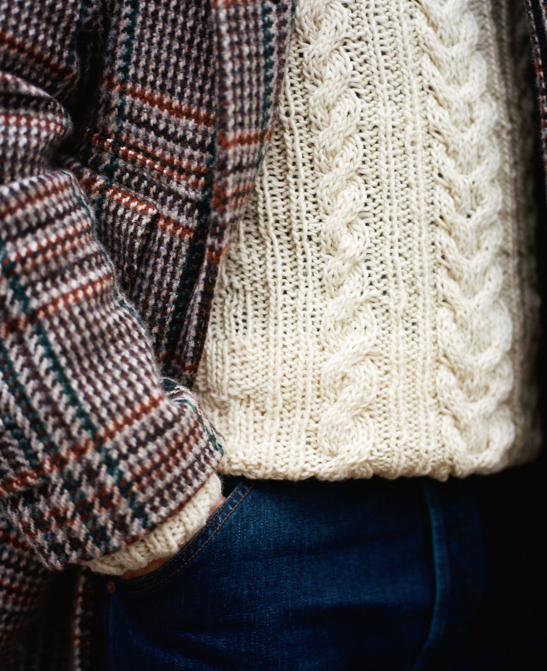 Chamula for Drake's Ecru Cable Knit Merino Jumper – Drakes US