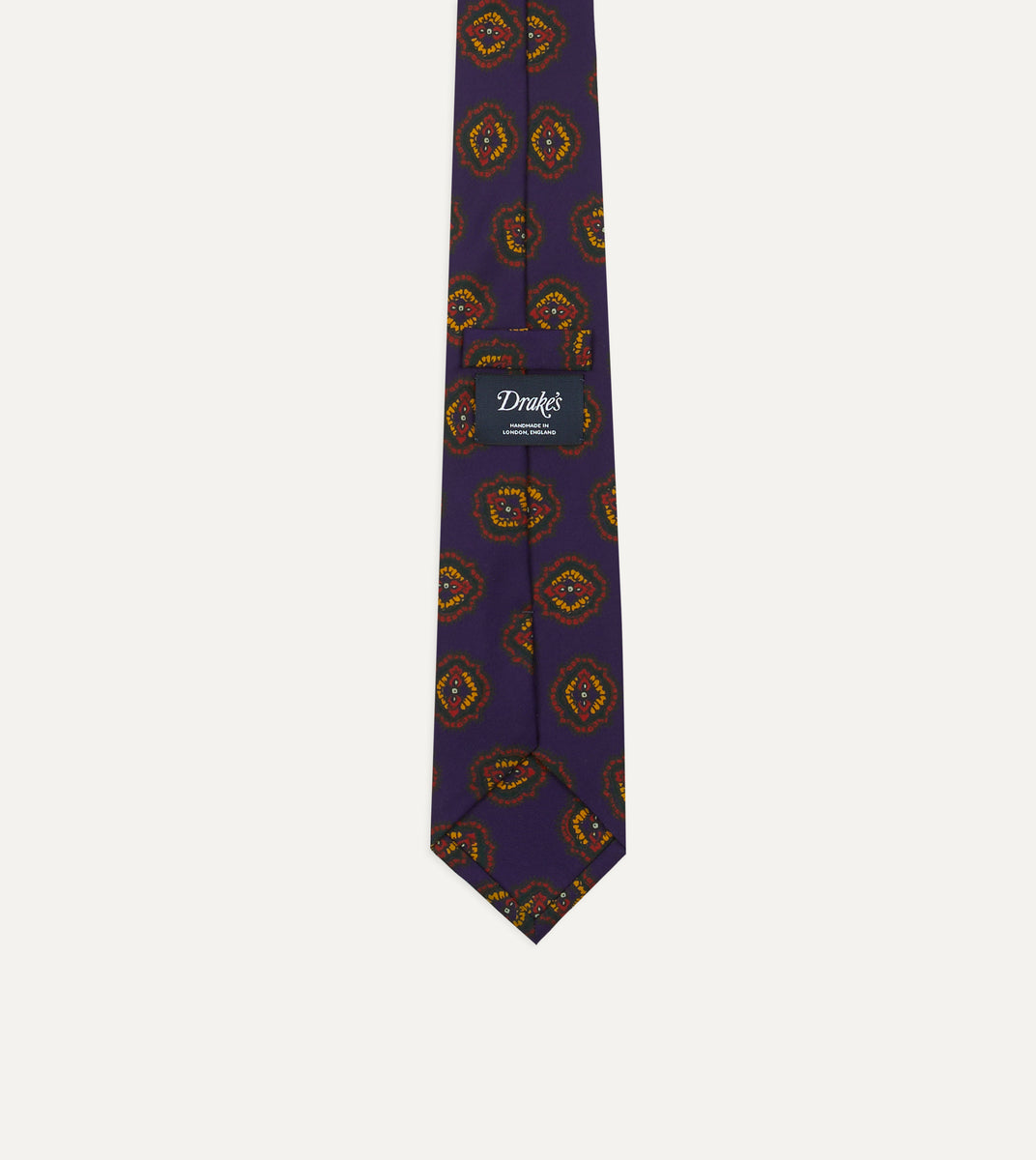 Purple Baroque Paisley 36oz Madder Silk Self Tipped Tie – Drakes US