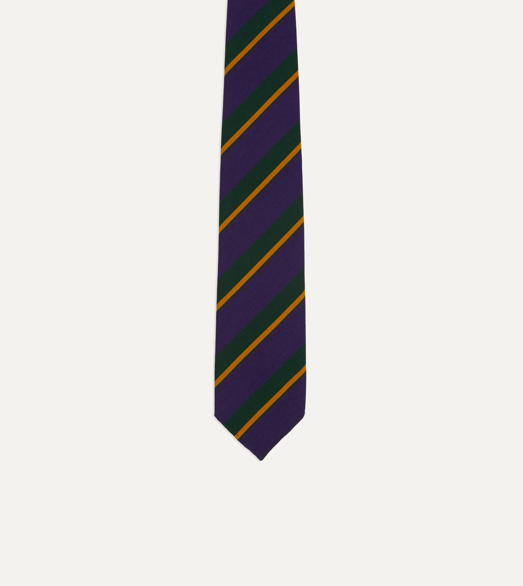 Navy Multicoloured Stripe Repp Wool Cotton Hand-Rolled Tie – Drakes US