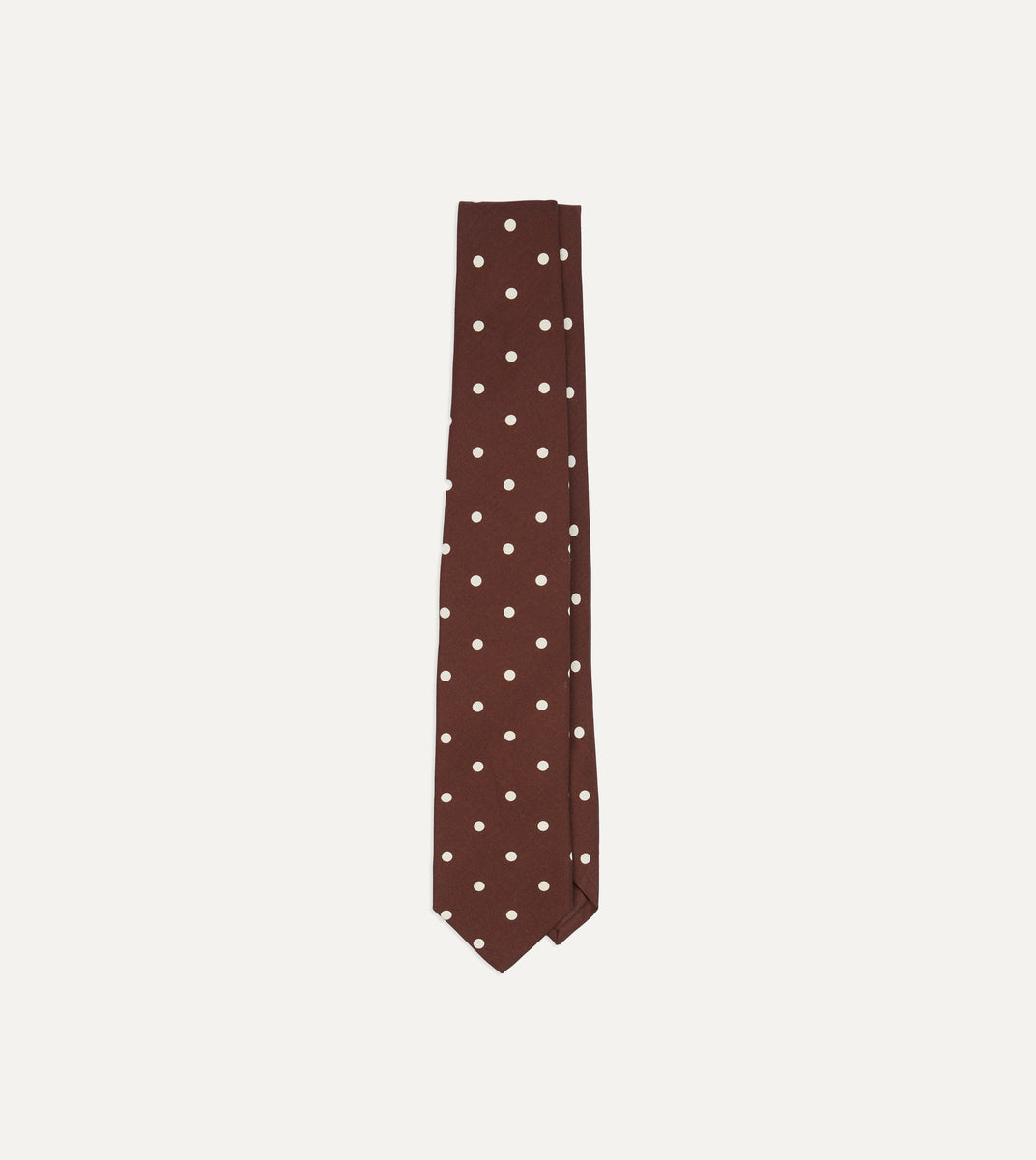 Brown Polka Dot Silk Self-Tipped Tie – Drakes US