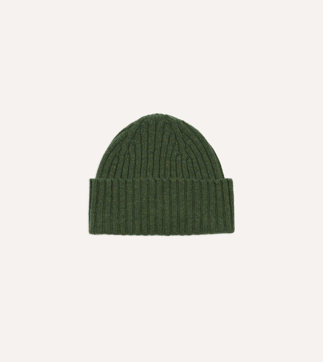 Green Lambswool Ribbed Knit Cap – Drakes US