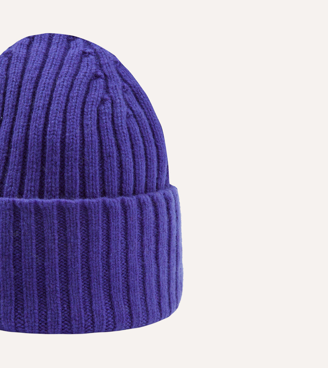 Purple Lambswool Ribbed Knit Cap – Drakes US