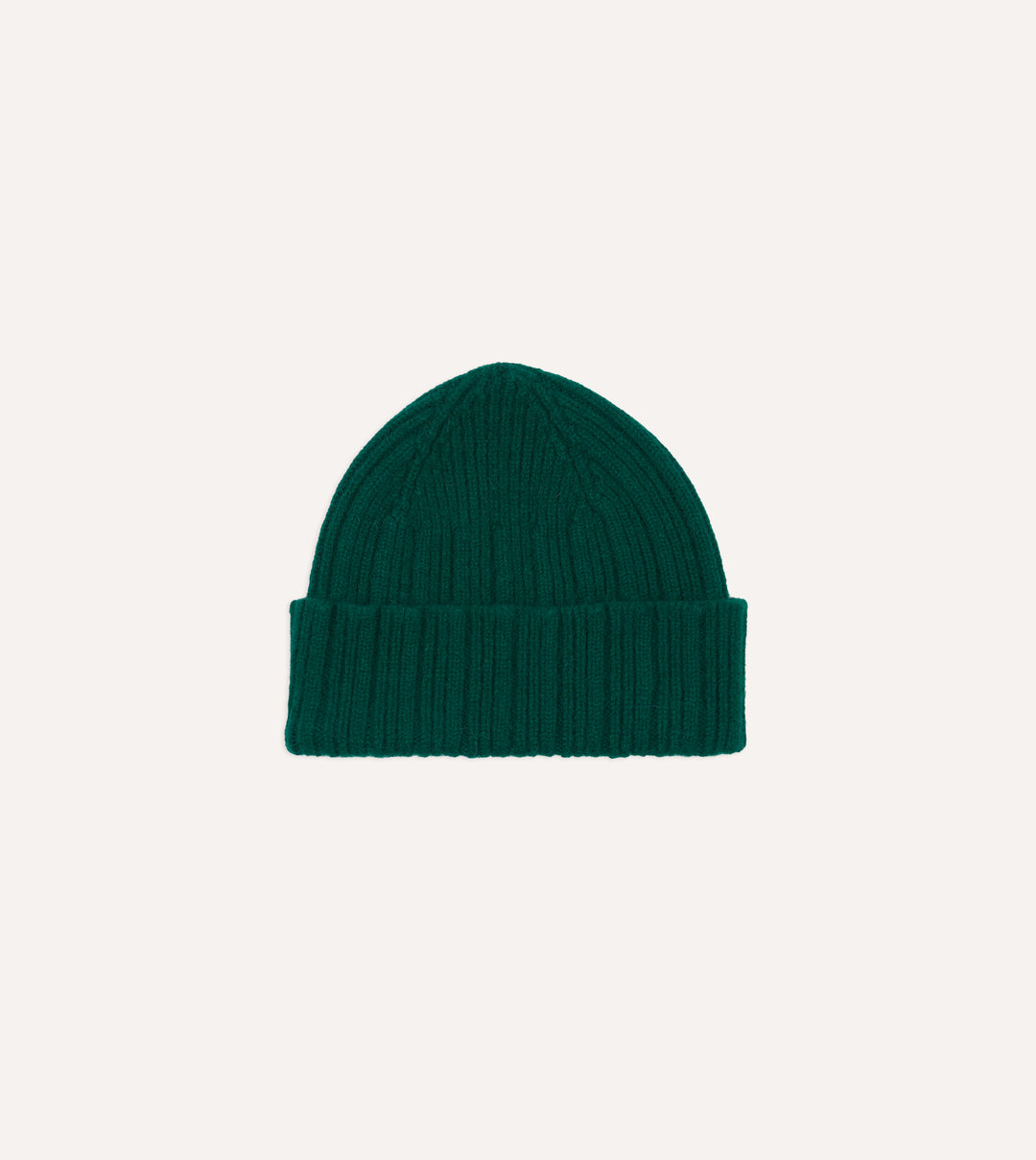Forest Green Angora Lambswool Ribbed Knit Cap – Drakes US