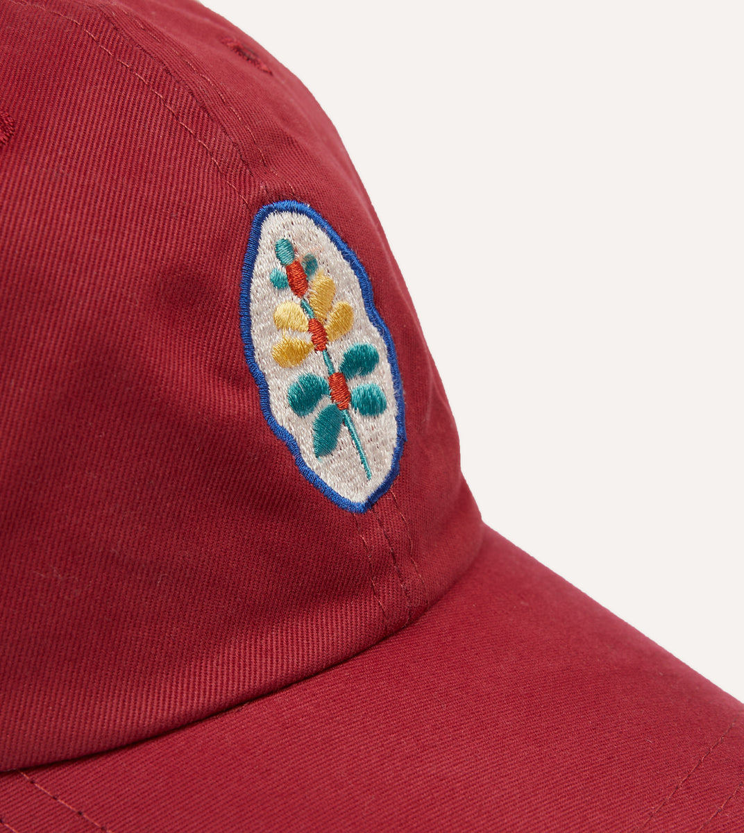 Red Flower Emblem Cotton Baseball Cap – Drakes US