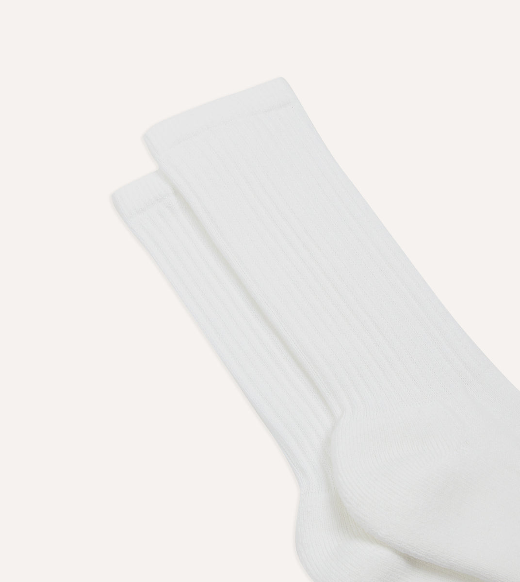 White Cotton Sports Socks – Drakes US