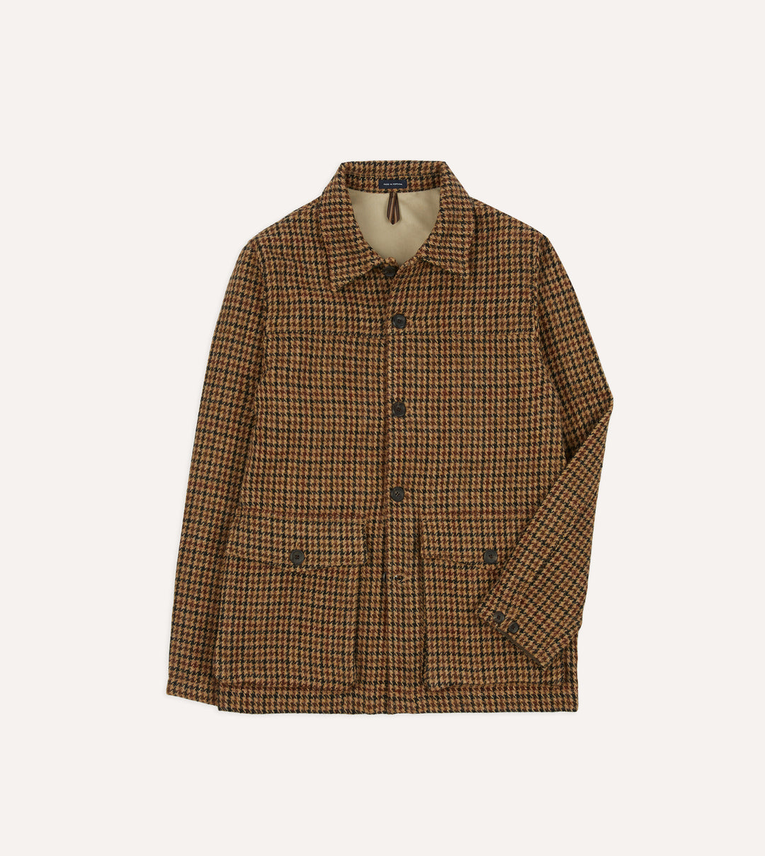 Houndstooth Check Harris Tweed Donkey Jacket – Drakes US