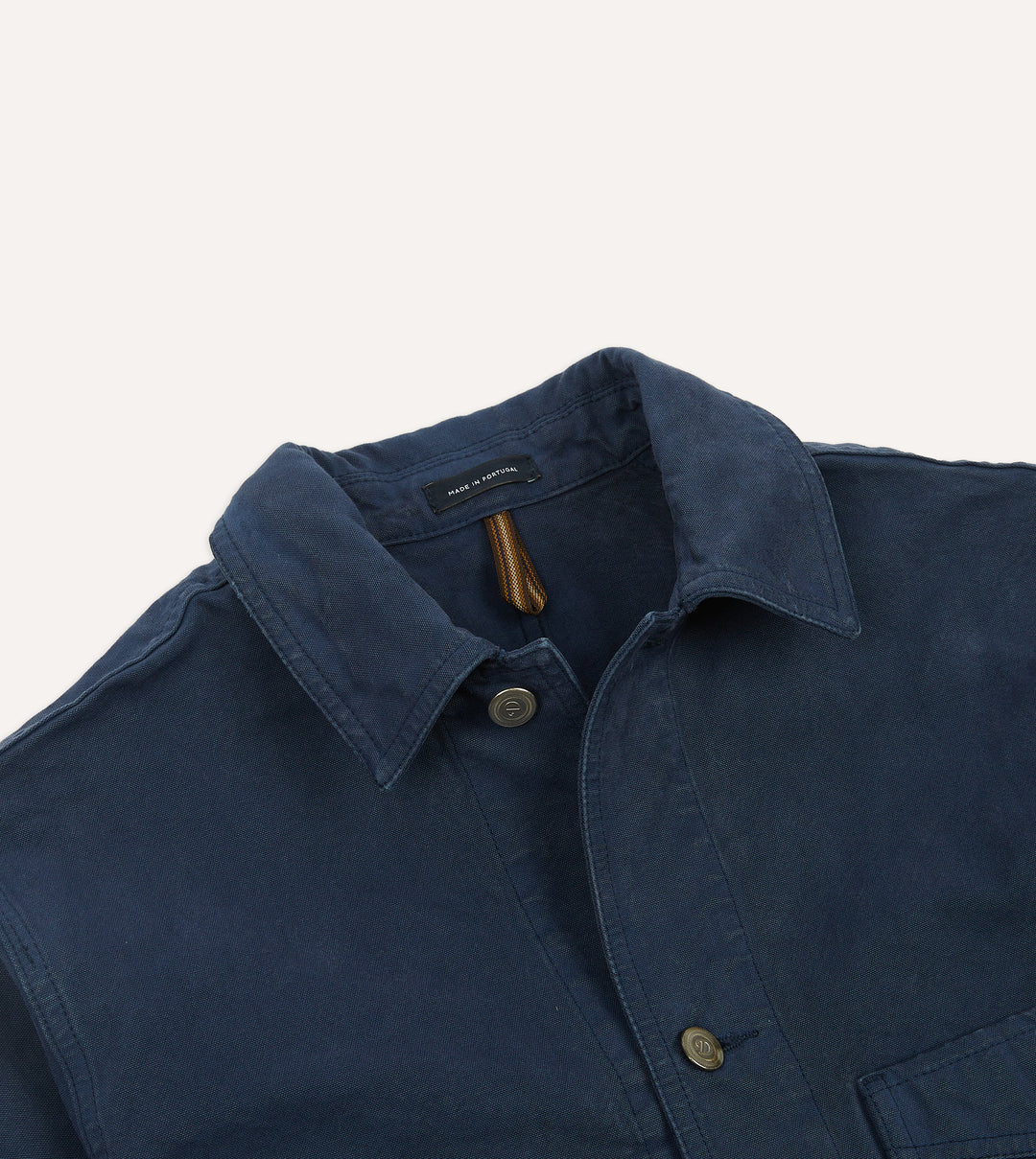 Navy Cotton Duck Canvas Five-Pocket Chore Jacket – Drakes US