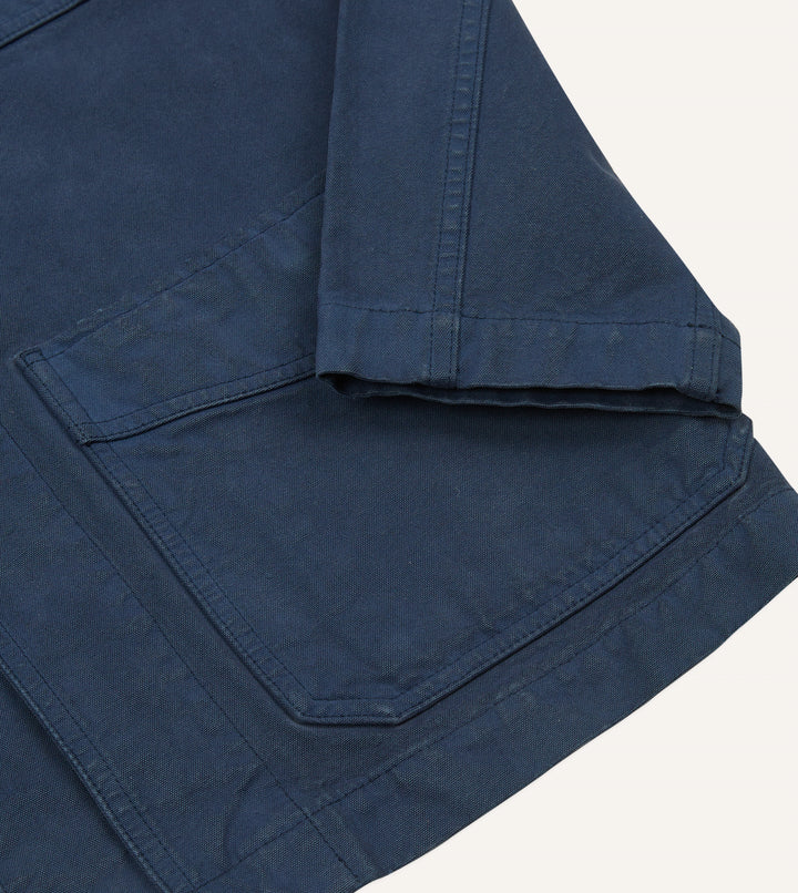 Navy Cotton Duck Canvas Five-Pocket Chore Jacket – Drakes US