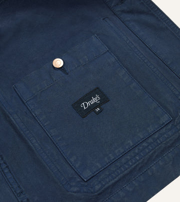 Navy Cotton Duck Canvas Five-Pocket Chore Jacket – Drakes US