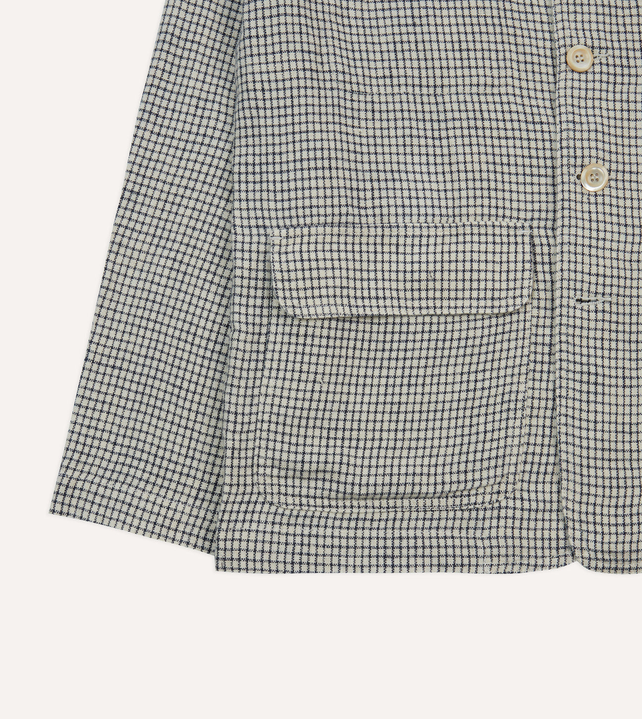 Ecru Check Linen Forestiere Jacket – Drakes US