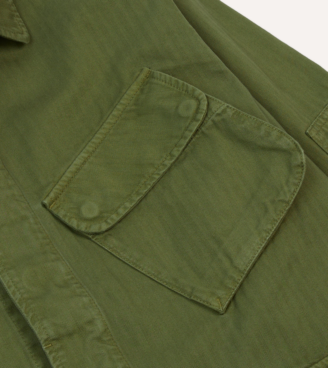 Olive Herringbone Cotton Jungle Jacket – Drakes US