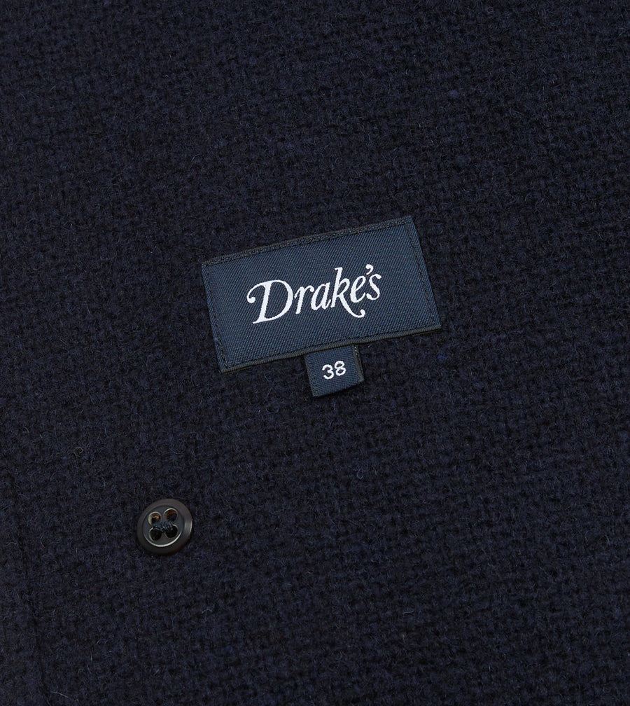 Navy Wool Raglan Coat – Drakes US