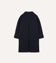 Navy Wool Raglan Coat – Drakes US