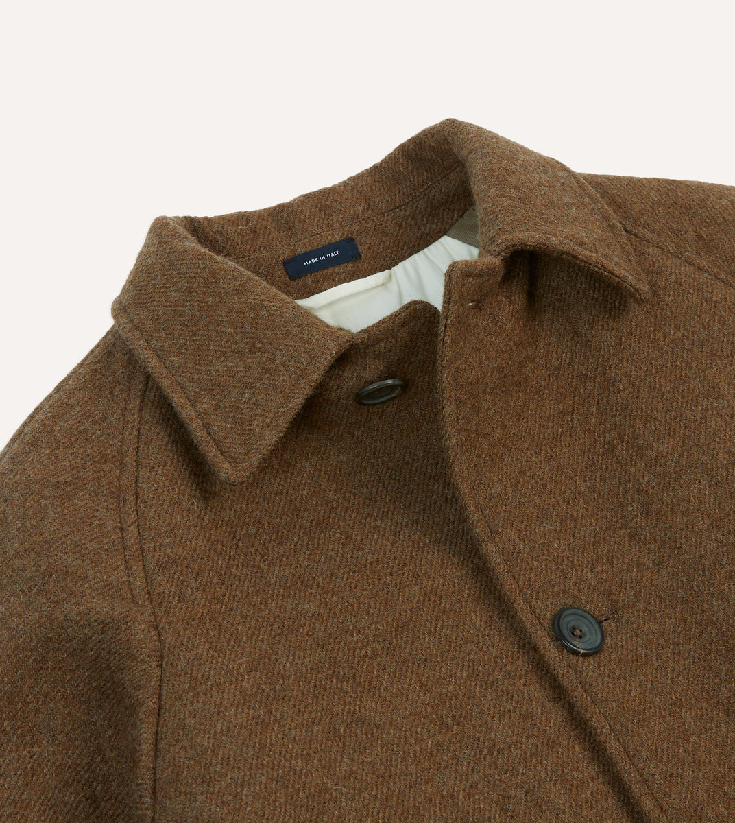 Brown Wool Car Coat – Drakes US