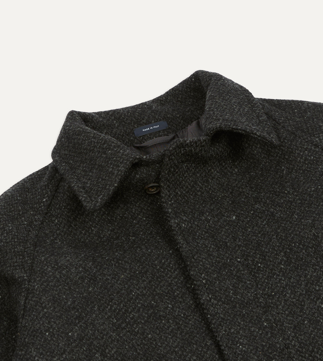 Drake's by A. Levine Black Wool Raglan Overcoat – Drakes US