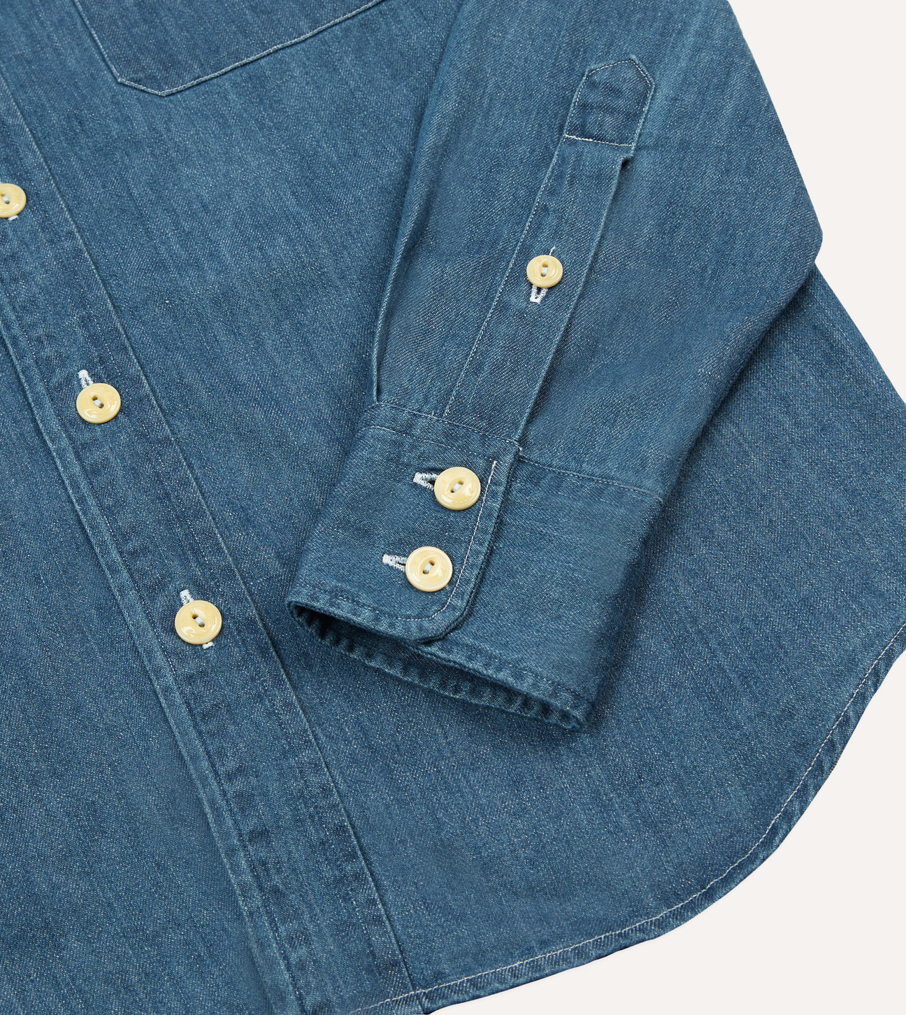 Stone Wash Denim Two-Pocket Western Shirt – Drakes US