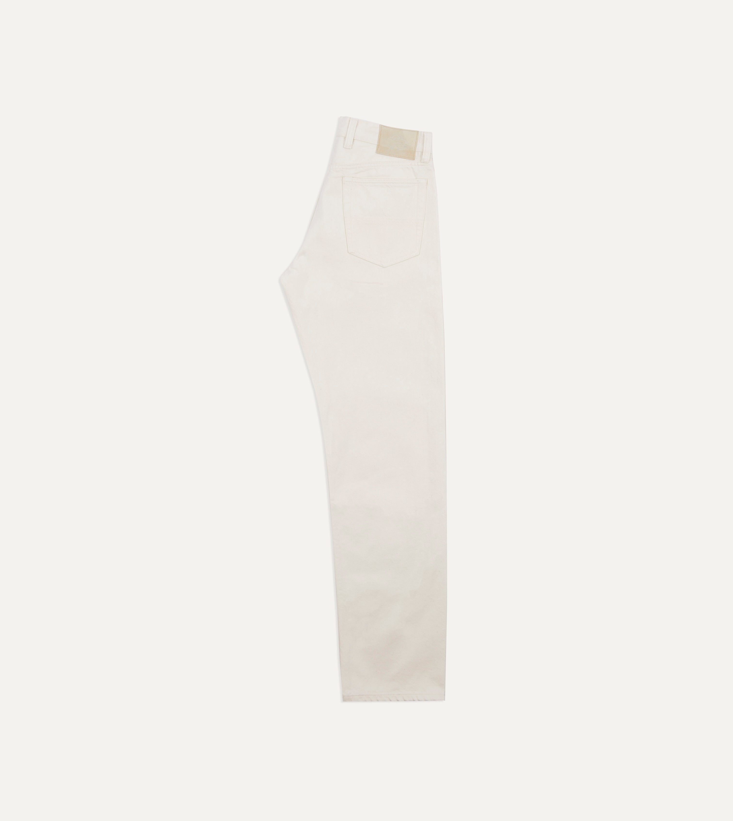 Ecru 12.7oz Selvedge Denim Tonal Stitch Five-Pocket Jeans – Drakes US