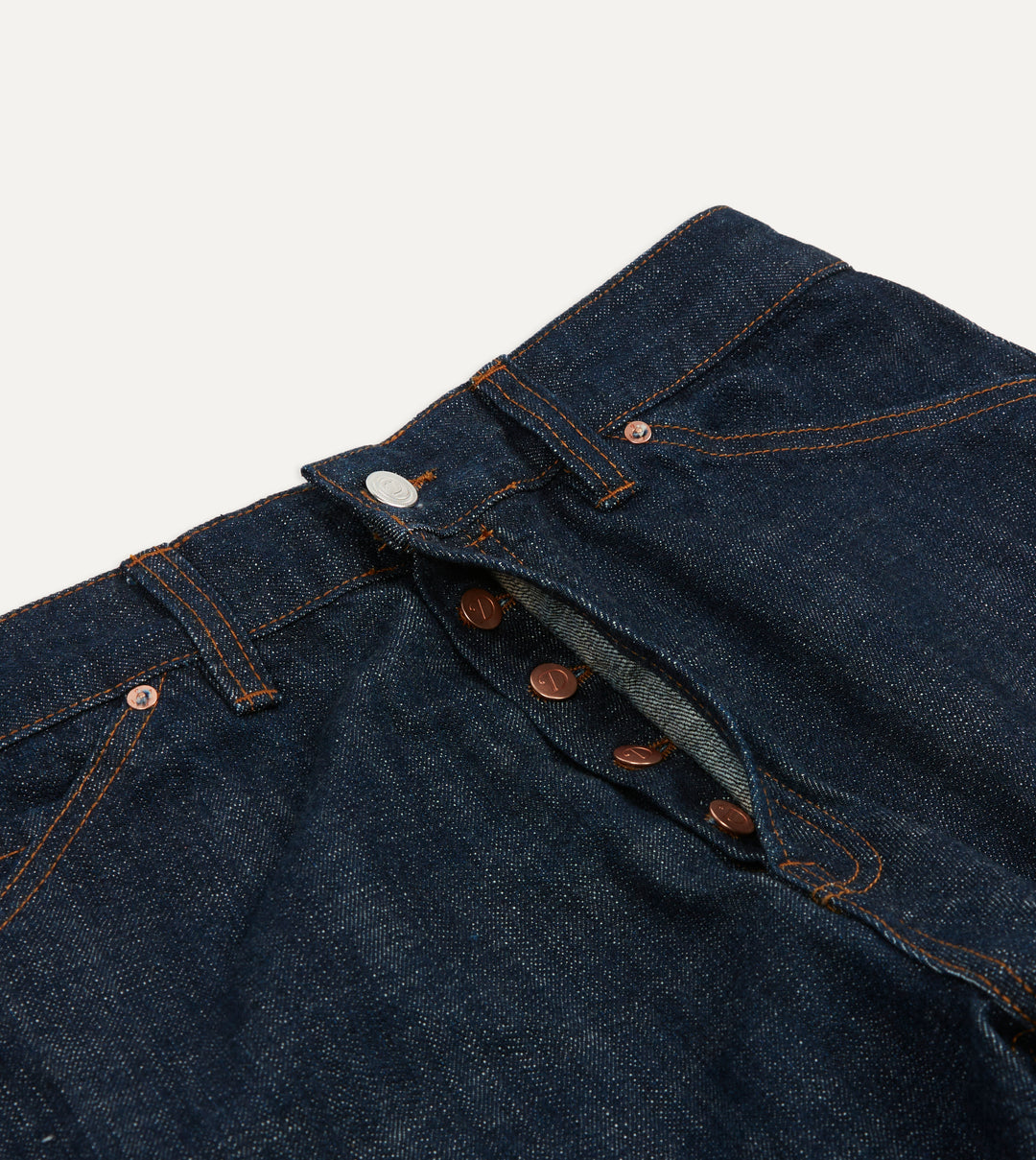 Indigo Rinse 15.5oz Japanese Selvedge Denim Five-Pocket Jeans – Drakes US