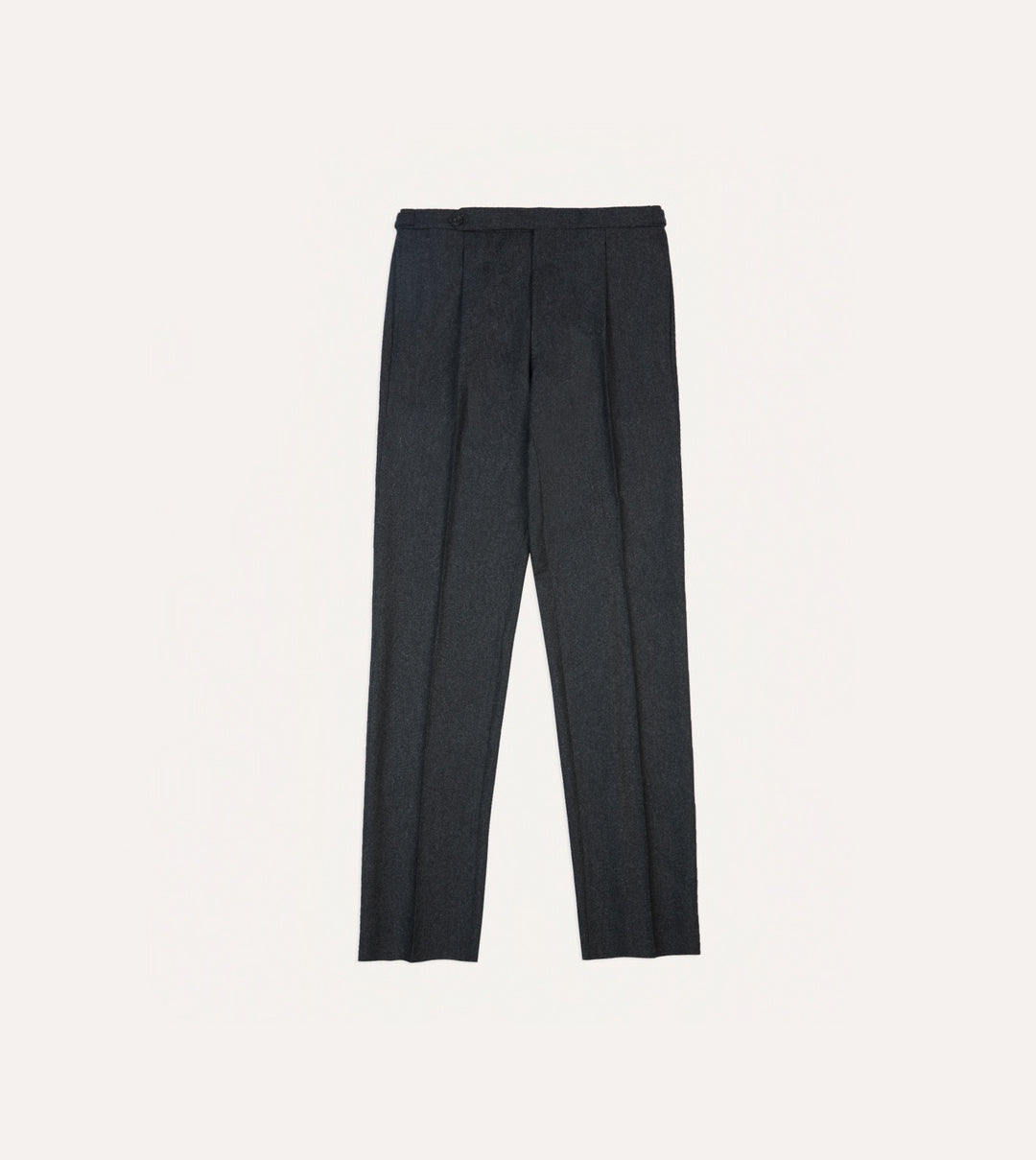 Grey Wool Flannel Single Pleat Trouser – Drakes US
