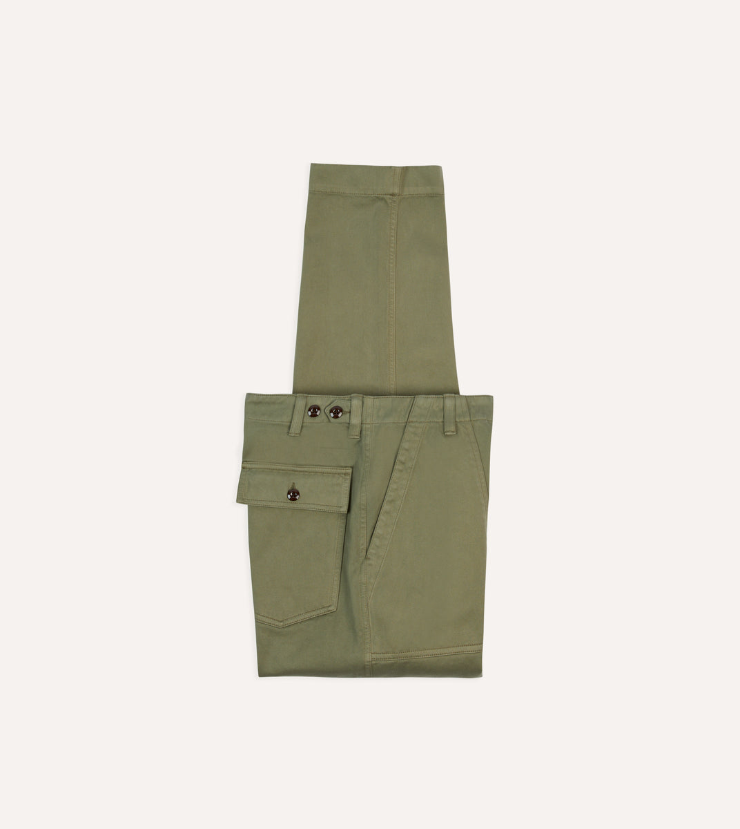 Light Olive Cotton Fatigue Trouser – Drakes US