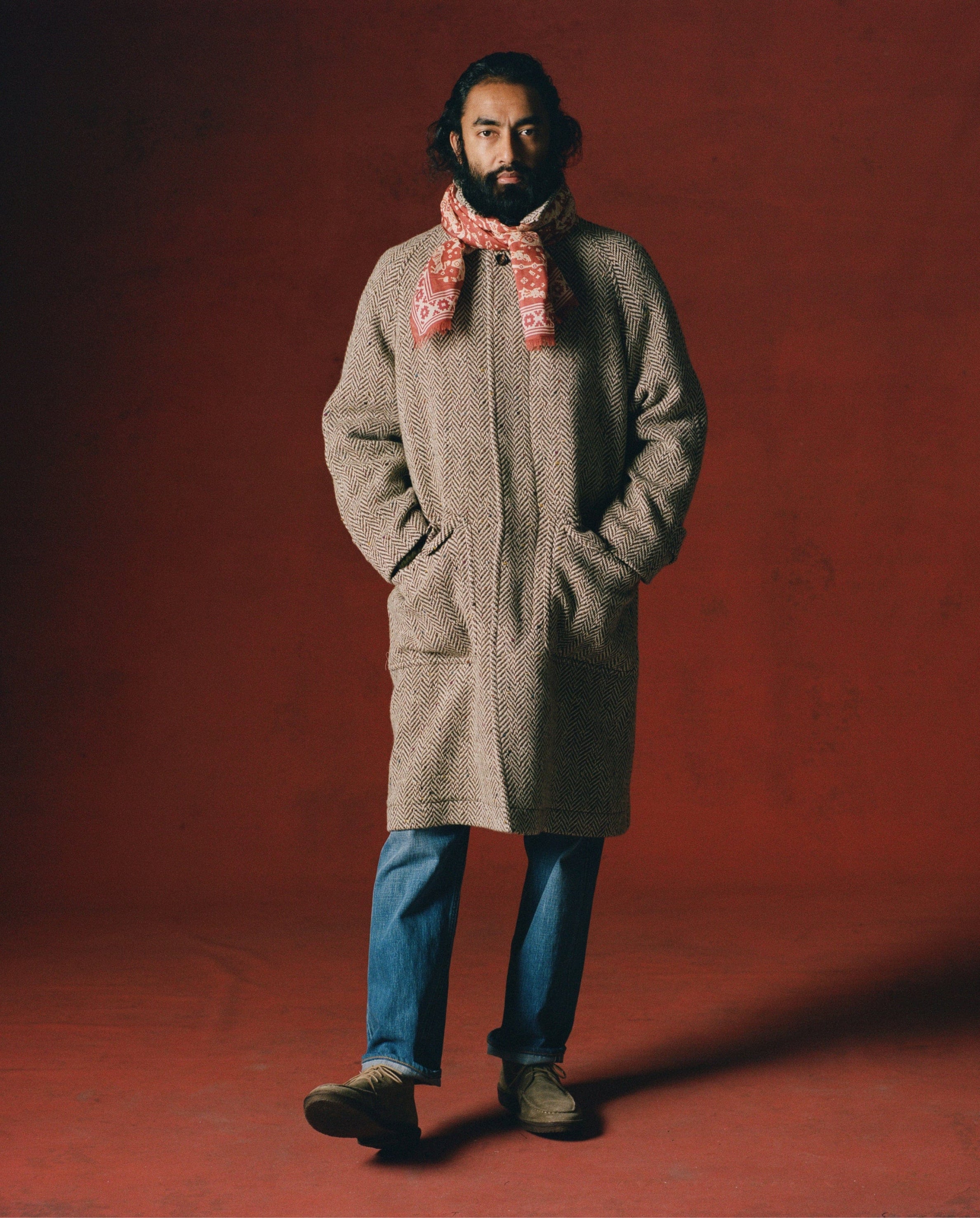 Navy Wool Raglan Coat – Drakes US
