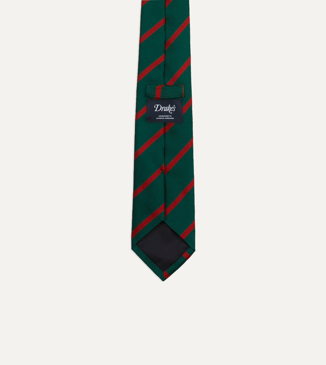 Green and Red Stripe Repp Silk Tie – Drakes US