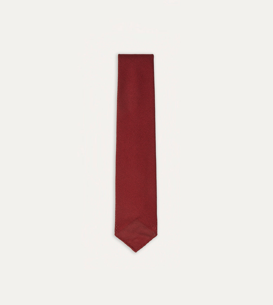Red Fine Woven Grenadine Silk Hand Rolled Tie – Drakes US