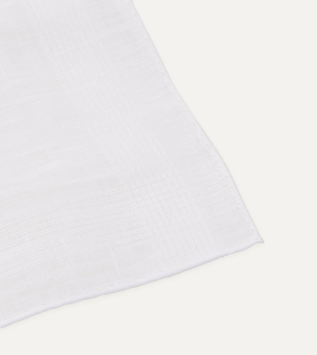 White Linen Pocket Square – Drakes US