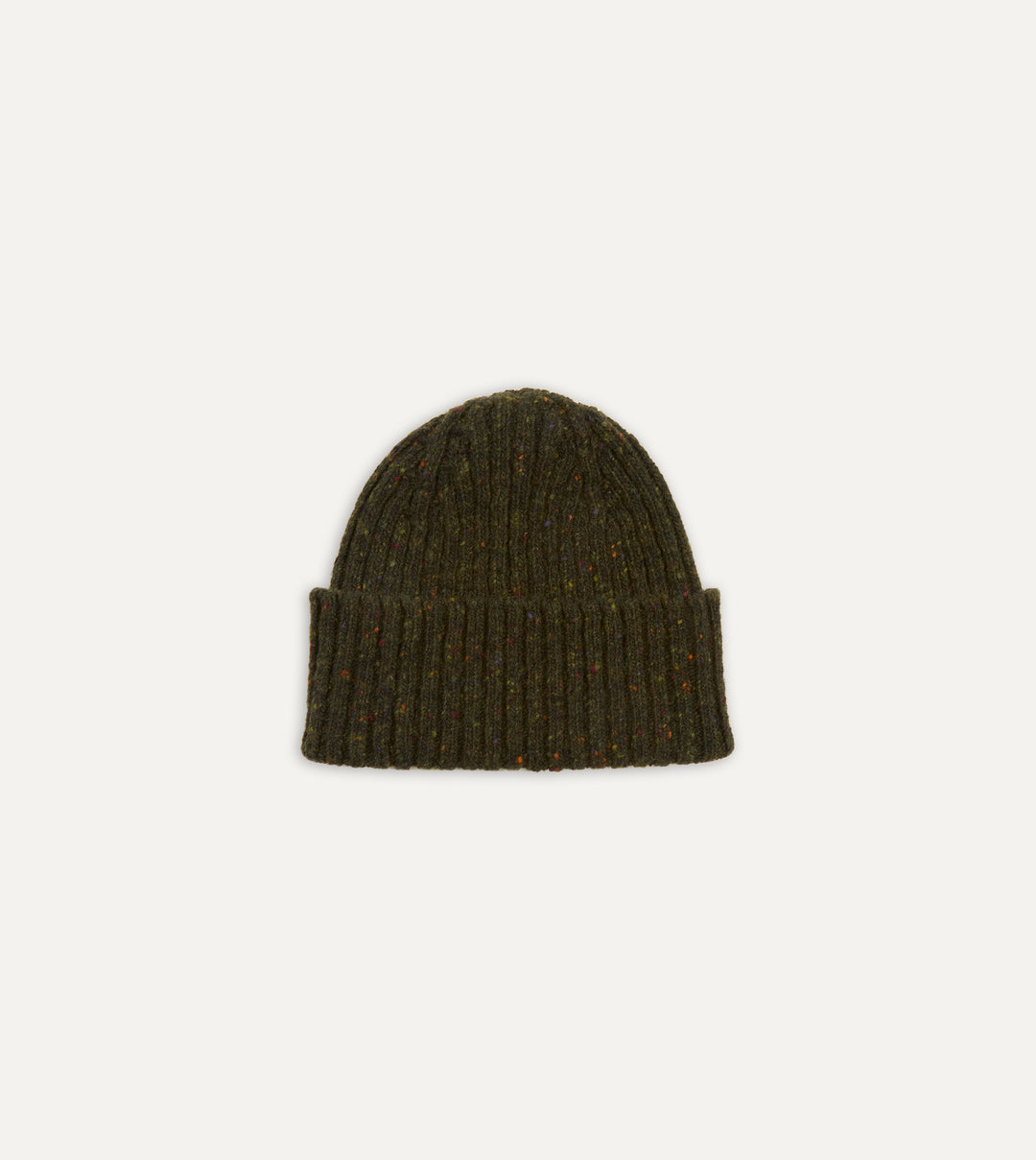 Green Ribbed Merino Donegal Knit Cap – Drakes US