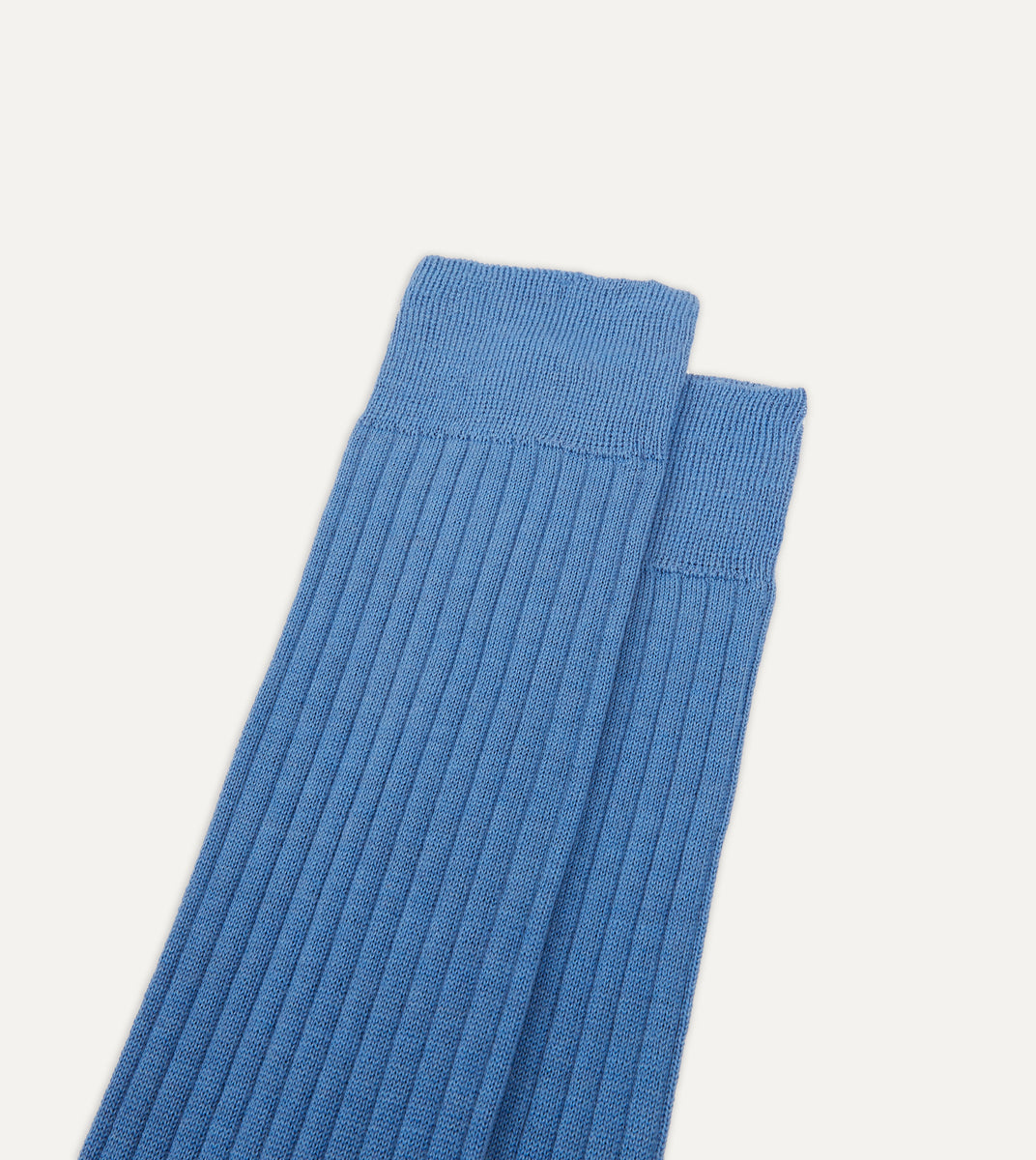 Sky Blue Wool Over-the-Calf Socks – Drakes US