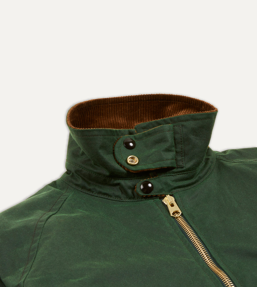 Green Waxed Coverall Jacket – Drakes US