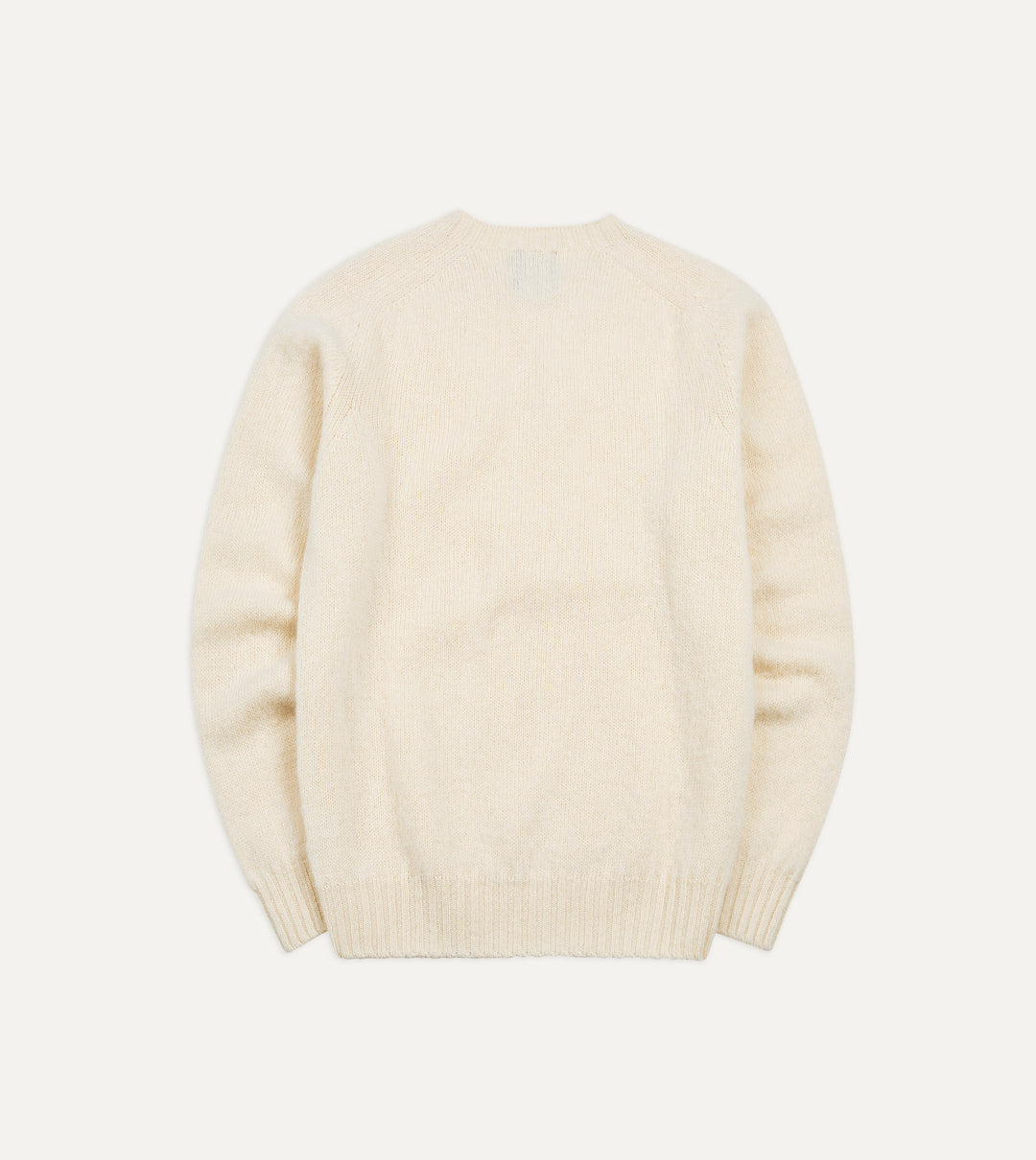 Ecru Brushed Shetland Crew Neck Jumper – Drakes US
