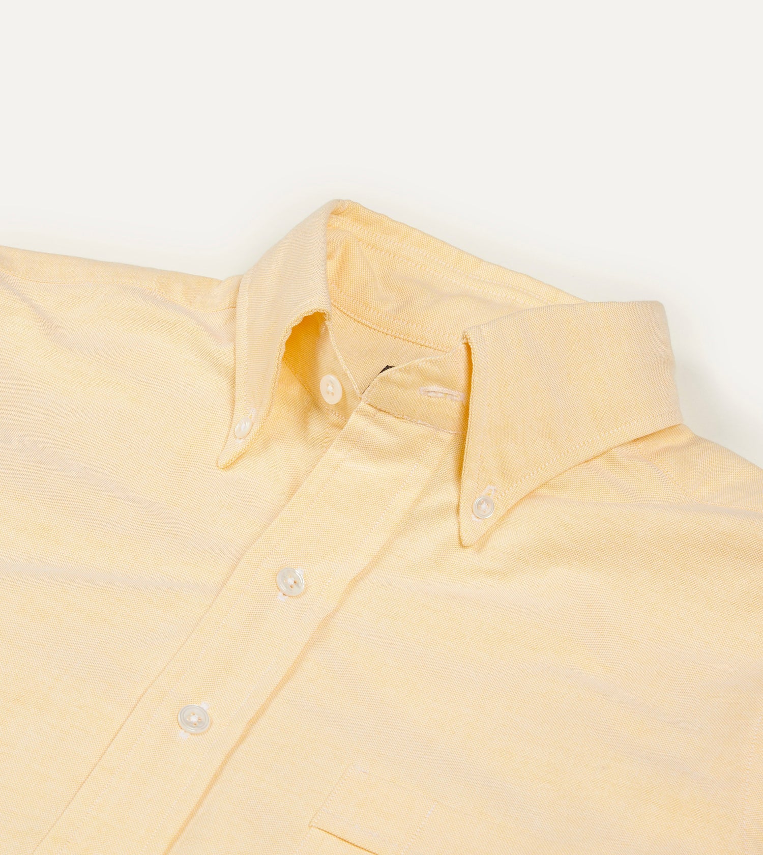 Yellow Cotton Oxford Cloth Button-Down Shirt – Drakes US